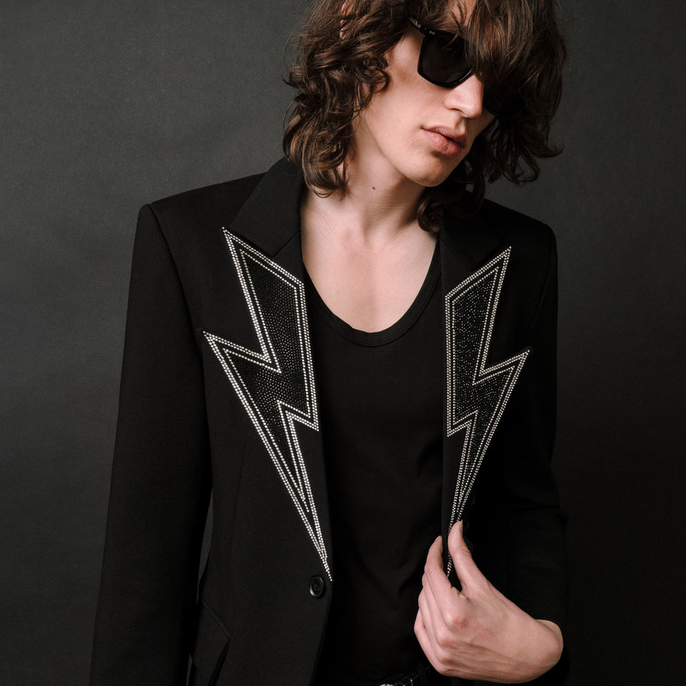 Black Bolt Lapel Blazer & Phix
