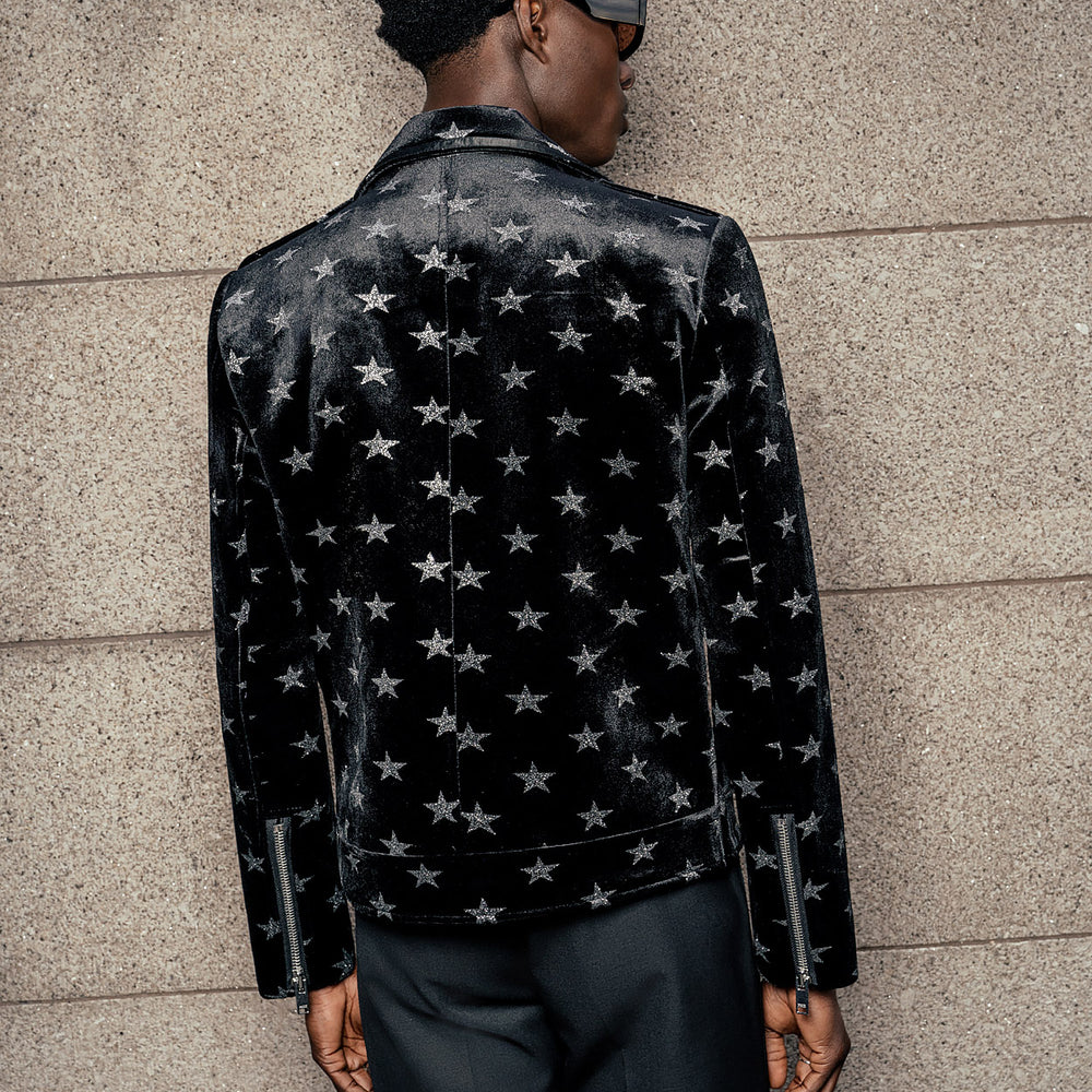 Black Velvet Bolan Star Biker Jacket & Phix