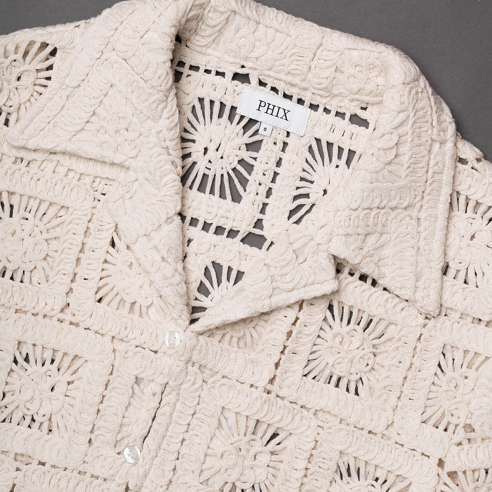 Square Crochet Geometric Cuban Shirt & Phix