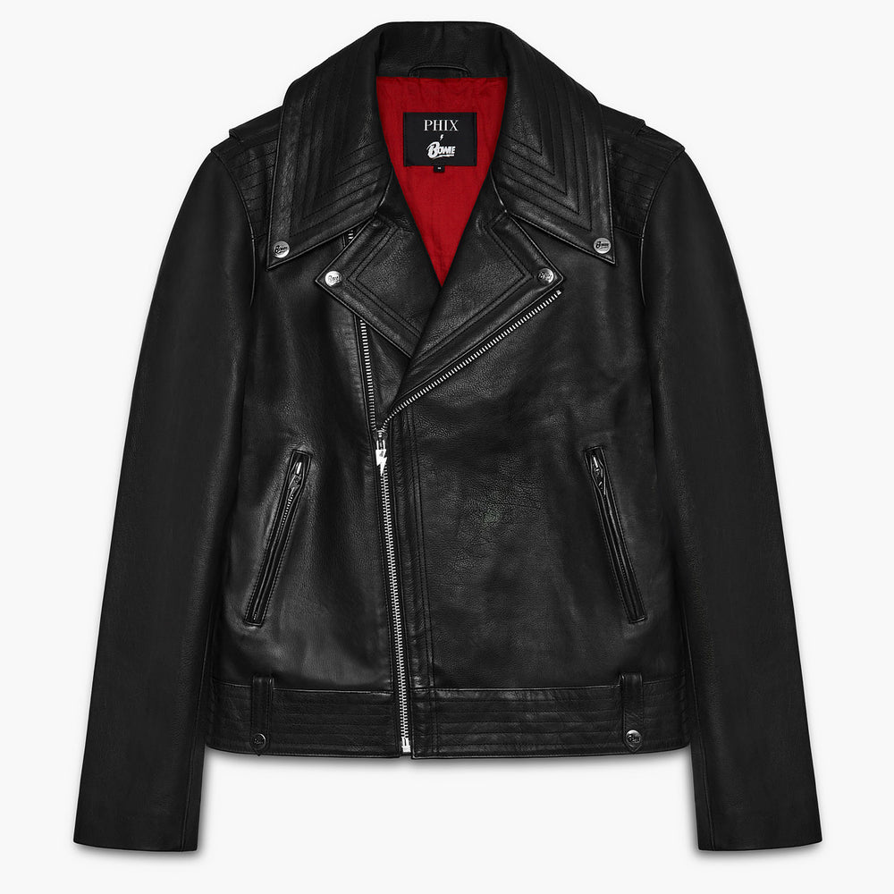 Phix X David Bowie Leather Lightning Bolt Biker Jacket & Phix