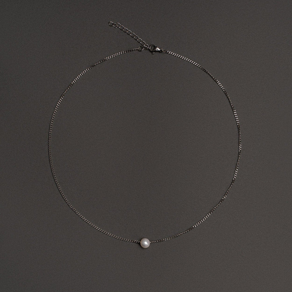 Real Pearl 2mm Silver Chain Necklace & Phix