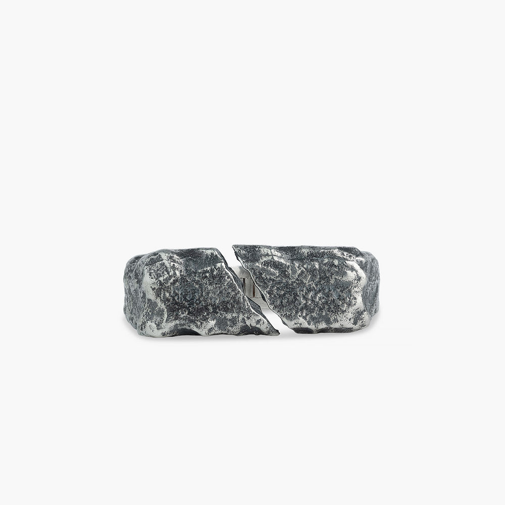 Silver Cracked Distressed Ring & Phix
